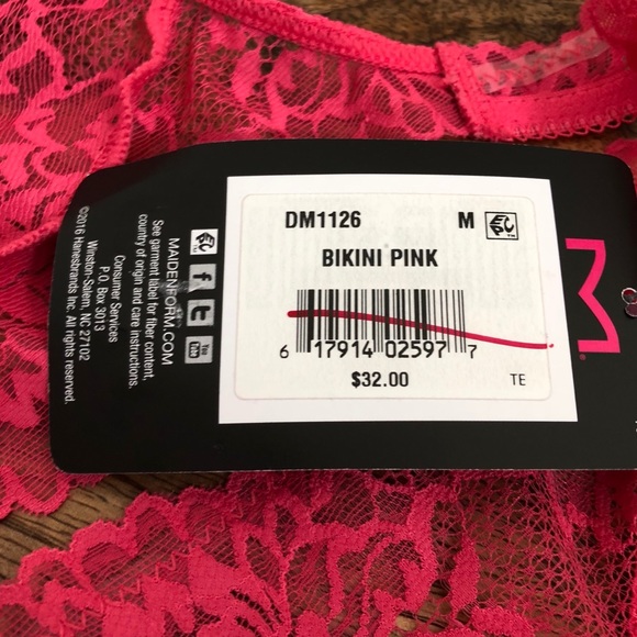 Maidenform | Intimates & Sleepwear | Maidenform Lace Tback Bikini Pink ...